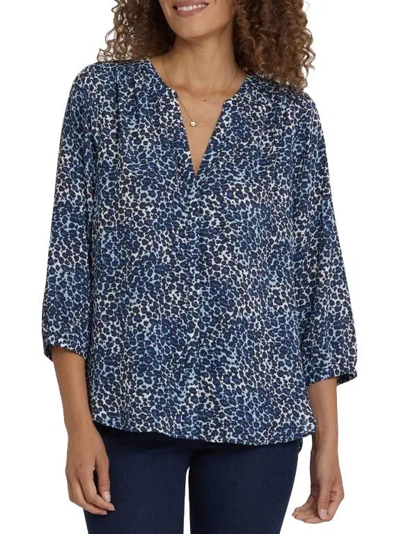 NYDJ Pintuck Top - Indigo Cat