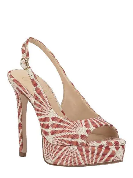 Jessica Simpson Sibilla Slingback Platform Sandal - Poppy Combo