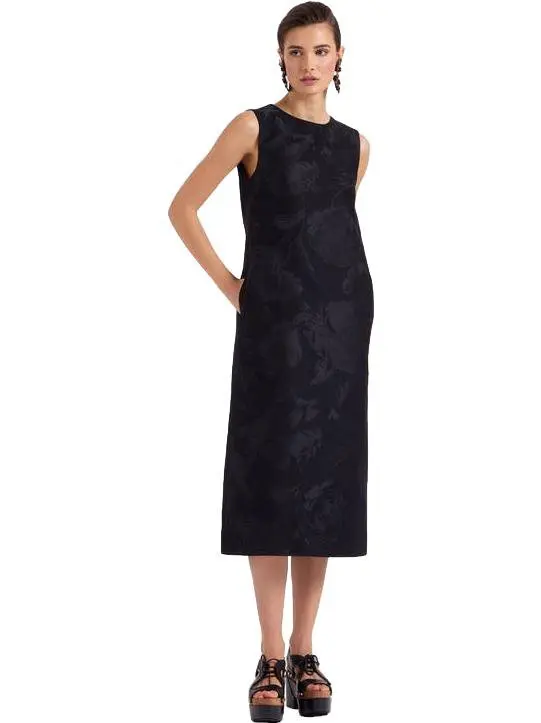 La DoubleJ Column Maxi Dress - Sylph Jacquard Black