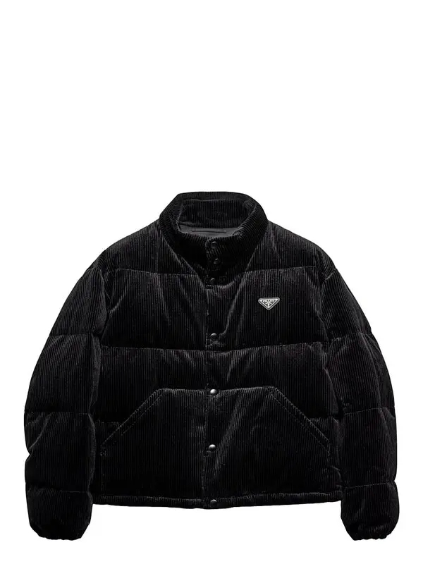 Prada Corduroy Puffer Jacket - Nero