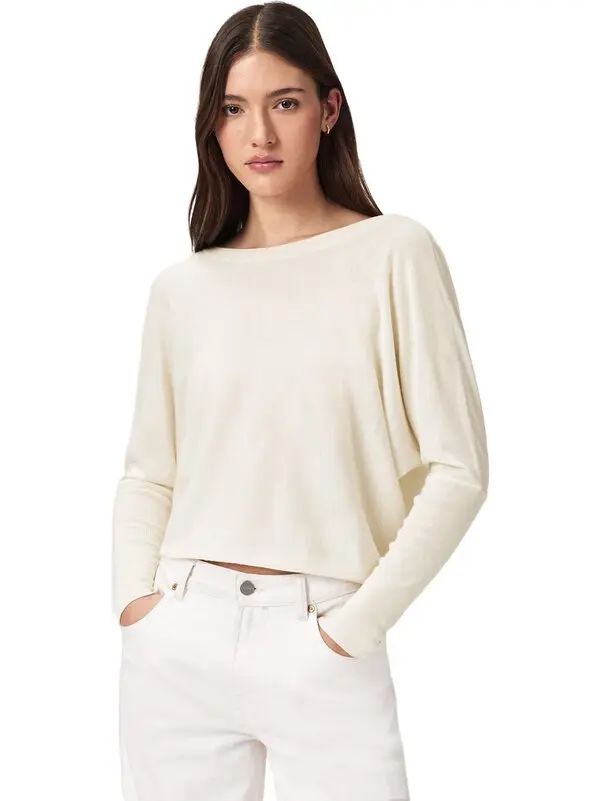 ALLSAINTS Julieana Wrap Merino Wool Jumper - Chalk White