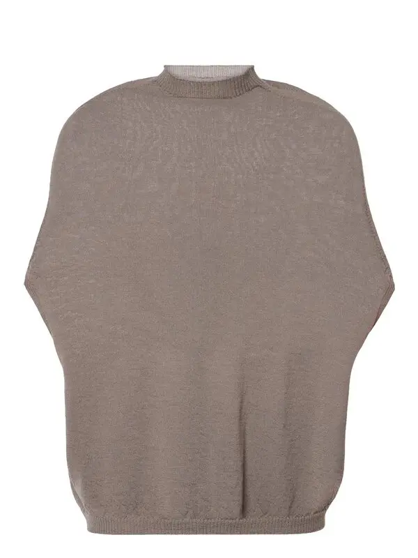 Rick Owens Wool Turtleneck Top - Grey