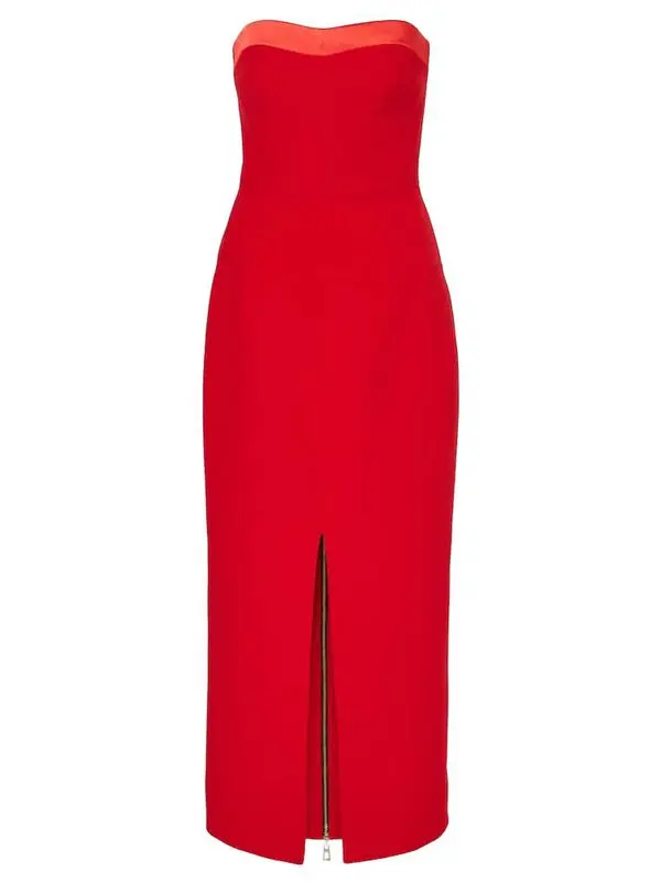 Safiyaa Sydney Satin-trimmed Midi Dress - Red