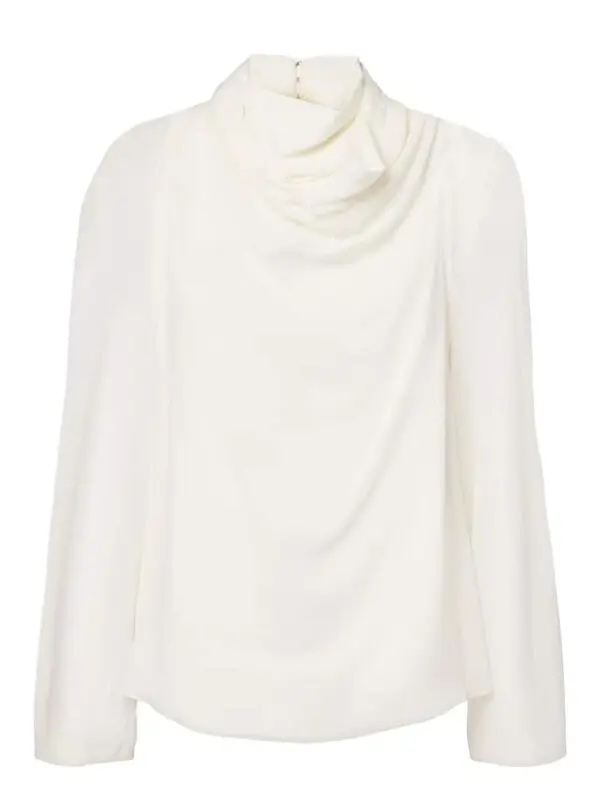 Altuzarra Cara Draped High-neck Top - White
