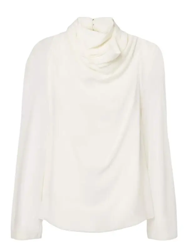 Altuzarra Cara Draped High-neck Top - White