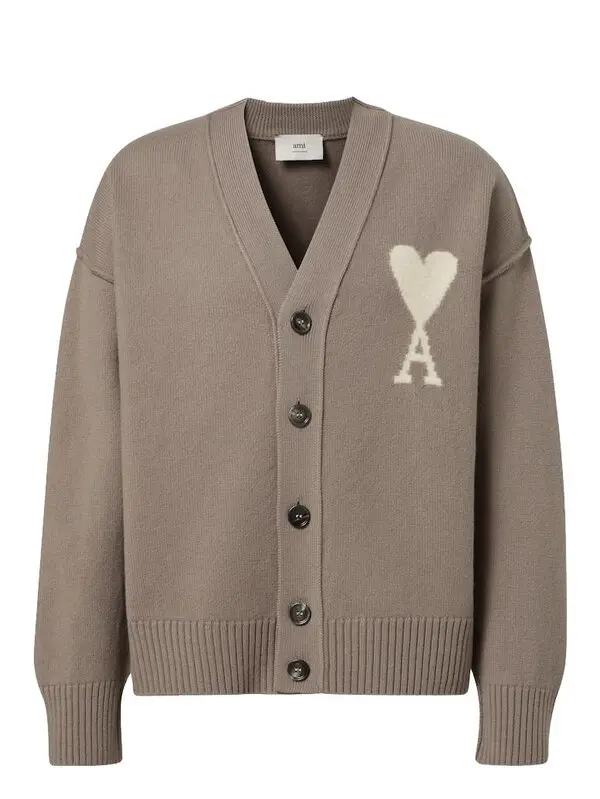 Ami De Coeur Virgin Wool Cardigan - Beige