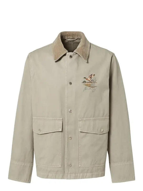 Burberry Embroidered Cotton Twill Field Jacket - Beige