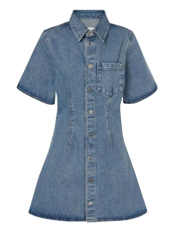 Ami De Cœur Denim Shirt Dress - Blue