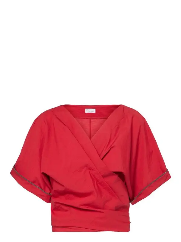 Brunello Cucinelli Cotton-blend Blouse - Red