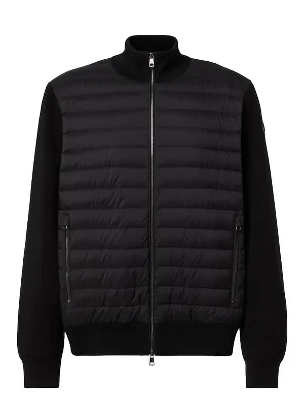 Moncler Down-paneled Cardigan - Black