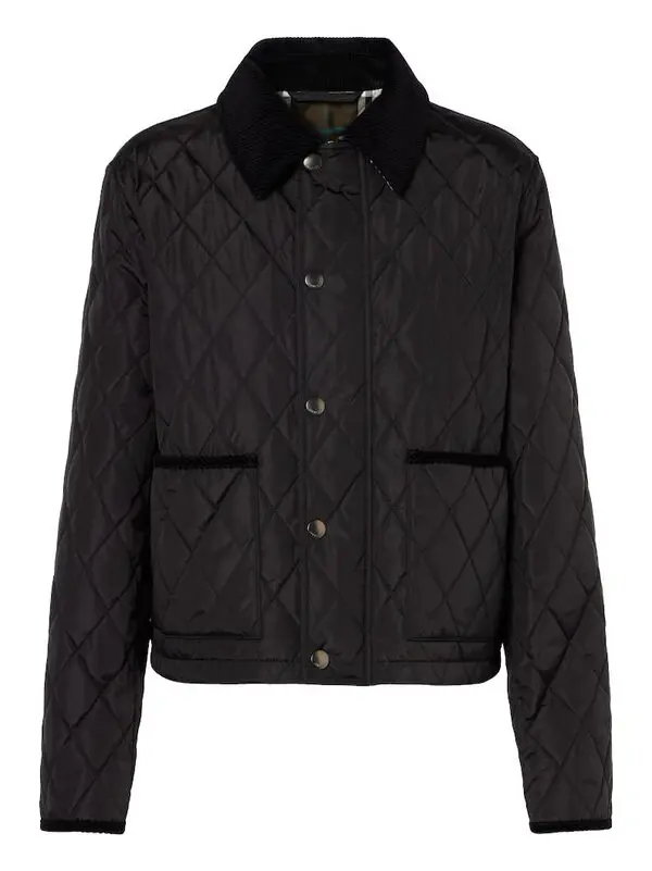 Burberry Check Quilted Jacket - Black