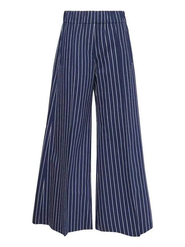 Brunello Cucinelli Cotton And Silk Wide-leg Pants - Blue