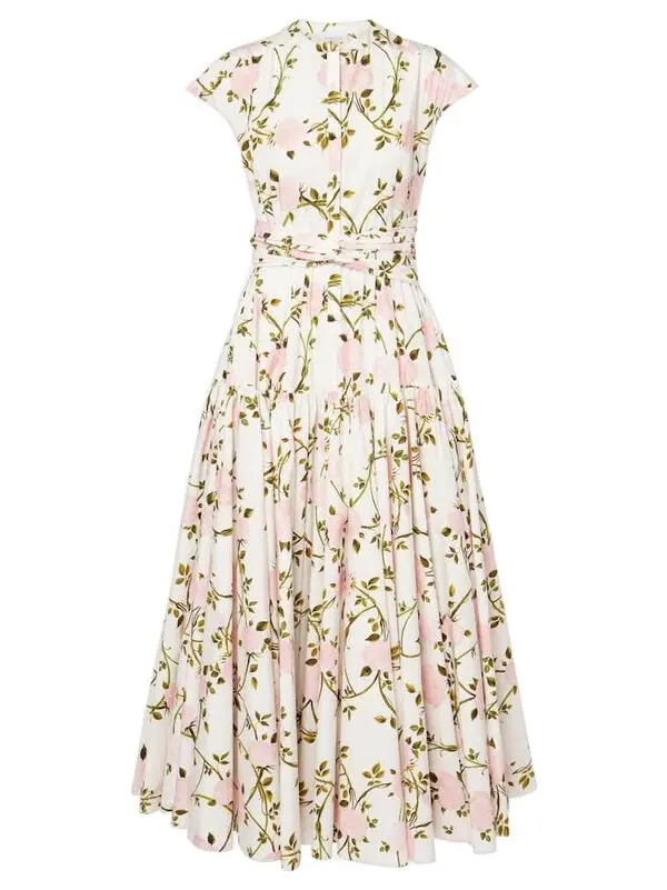 Giambattista Valli Floral Printed Cotton Gown - White