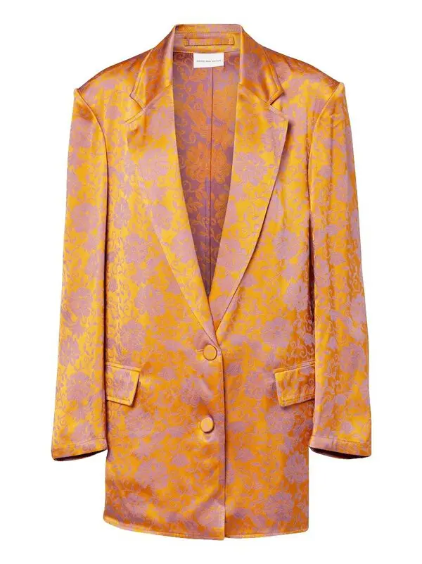 Dries Van Noten Floral Jacquard Blazer - Orange