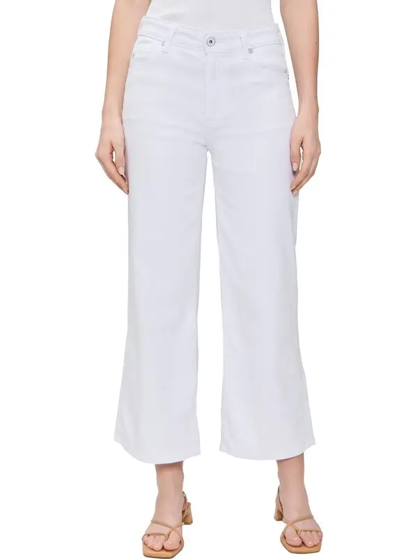 Ag Saige Wide Leg Crop Jeans - Gallery White