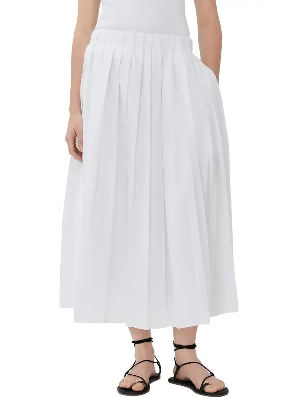 Tibi Pleated Midi Skirt - White