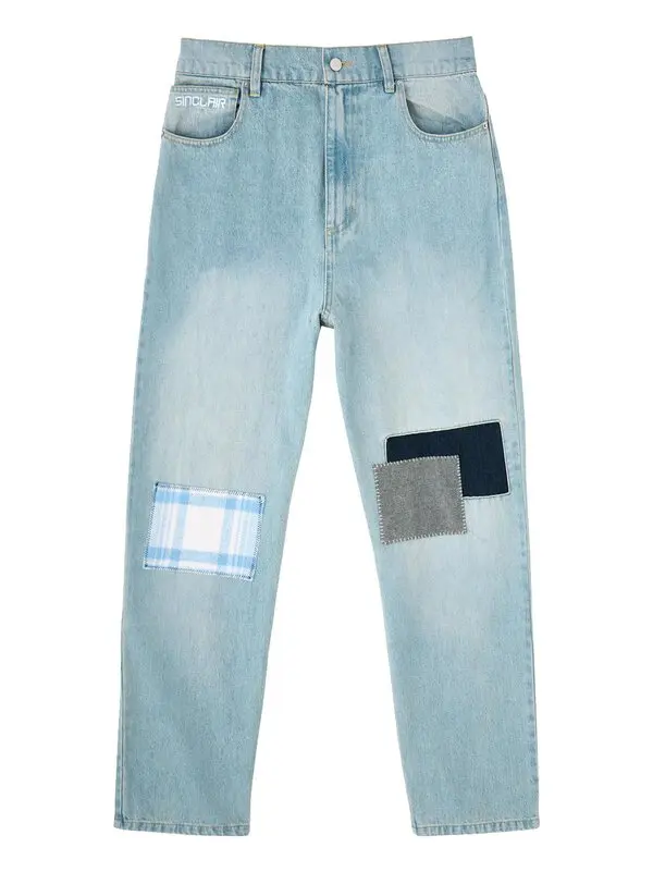 SINCLAIR Appliquéd Straight-leg Jeans - Blue