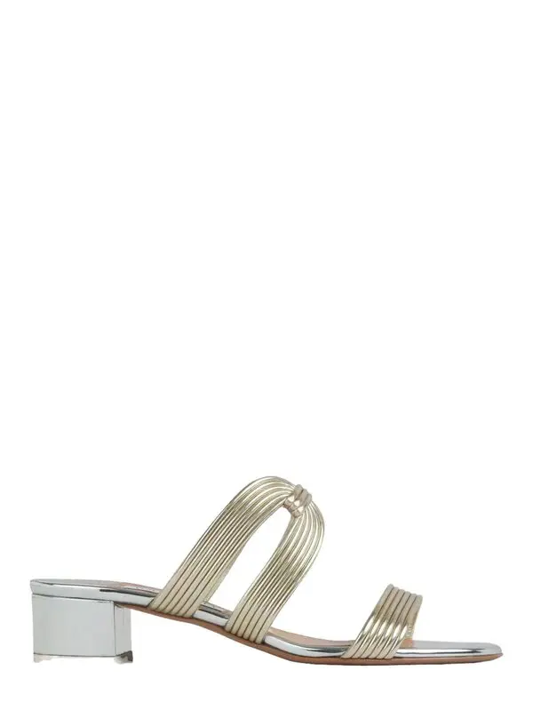 AQUAZZURA Ribbed-strap Metallic Sandals - Gold