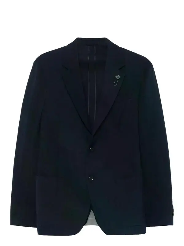 LARDINI Brooch-detail Blazer - Blue