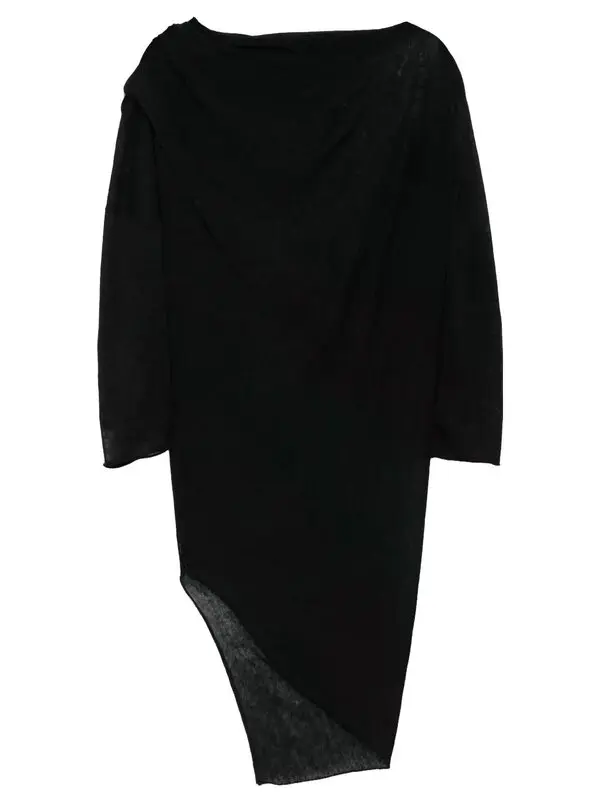 P.a.r.o.s.h Asymmetric Midi Dress - Black