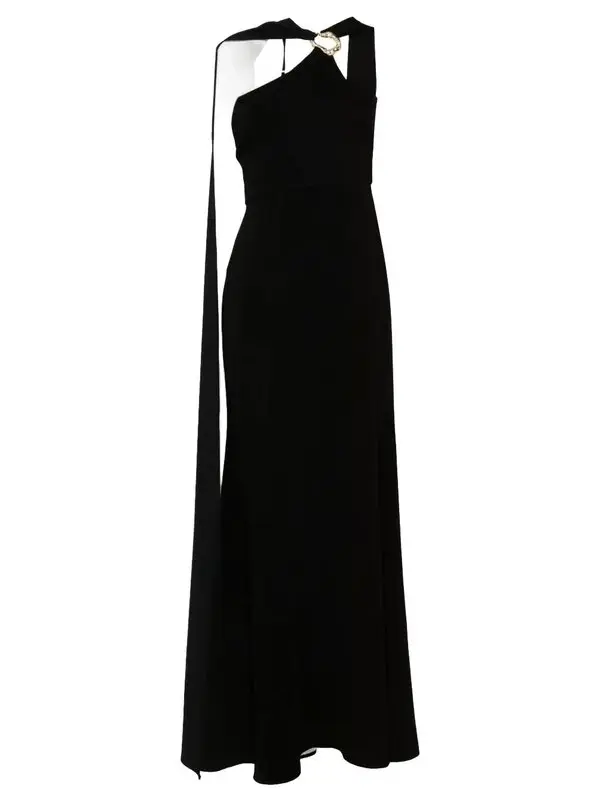 Roland Mouret Asymmetric Embellished Gown - Black