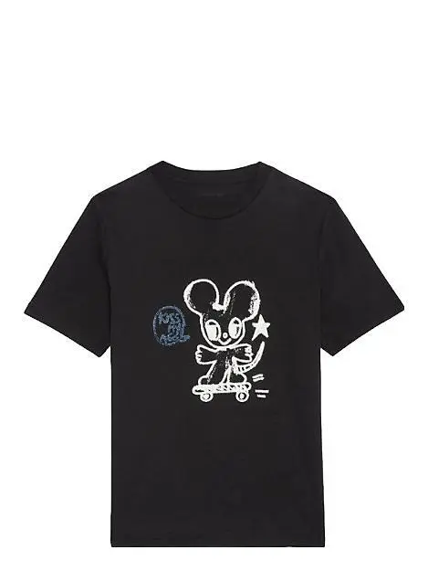 Zadig&Voltaire Mouse-print Cotton T-shirt - Black
