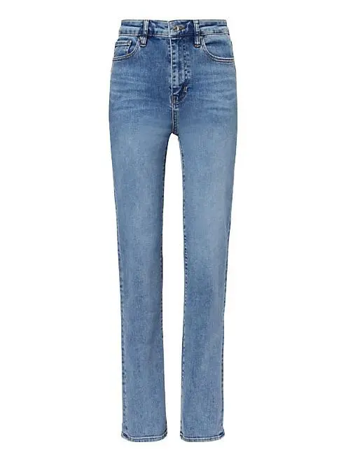 FRAME Five-pockets Straight-leg High-rise Stretch-denim Blend Jeans - Crave