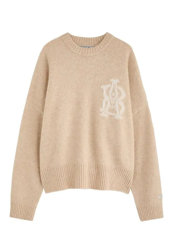 ABOUT:BLANK Logo-intarsia Wool-blend Jumper - Camel