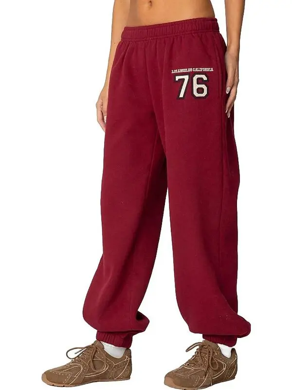 EDIKTED 76 Cali Sweatpants - Burgundy