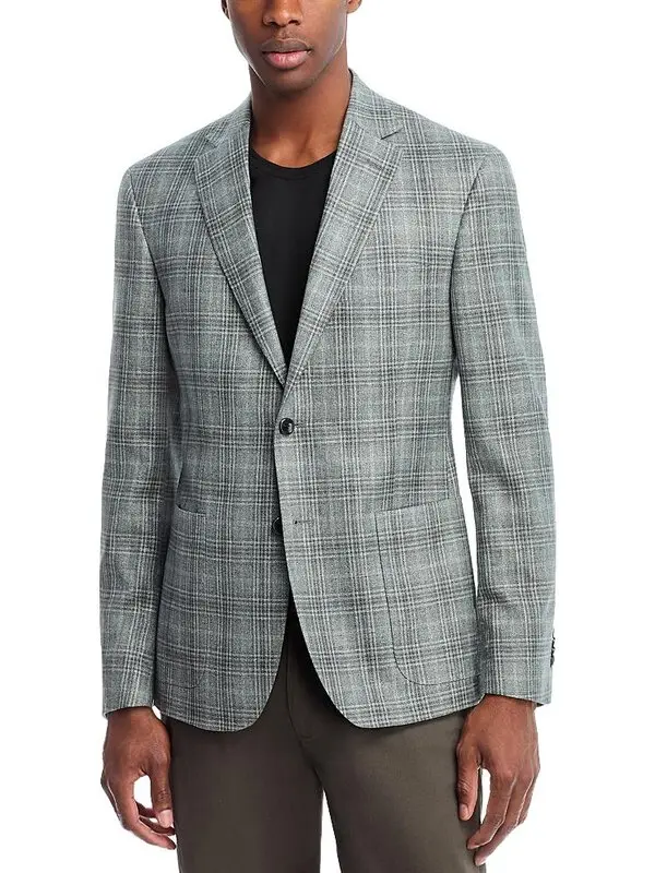 Bloomingdale'S Plaid Regular Fit Unstructured Sport Coat Exclusive - Olive