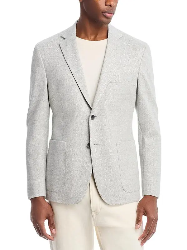 Bloomingdale'S Cotton & Linen Jersey Regular Fit Sport Coat - Light Grey
