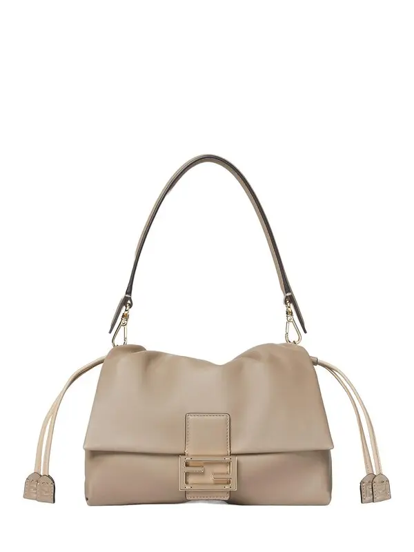 Fendi Baguette Soft Medium Nappa Leather Bag - Grey