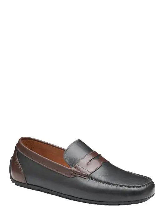 Johnston & Murphy Beck Penny Loafer - Black/ Mahogany Full Grain