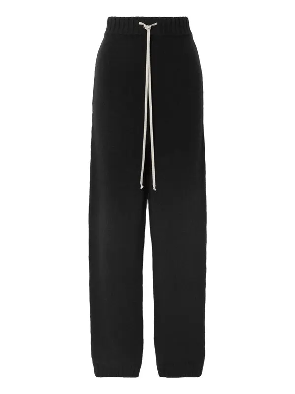 Rick Owens Cashmere Track Pants - Black
