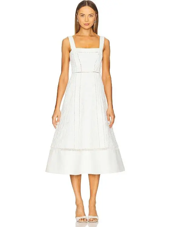 Alexis Kensington Eyelet Lace Midi Dress - Ivory