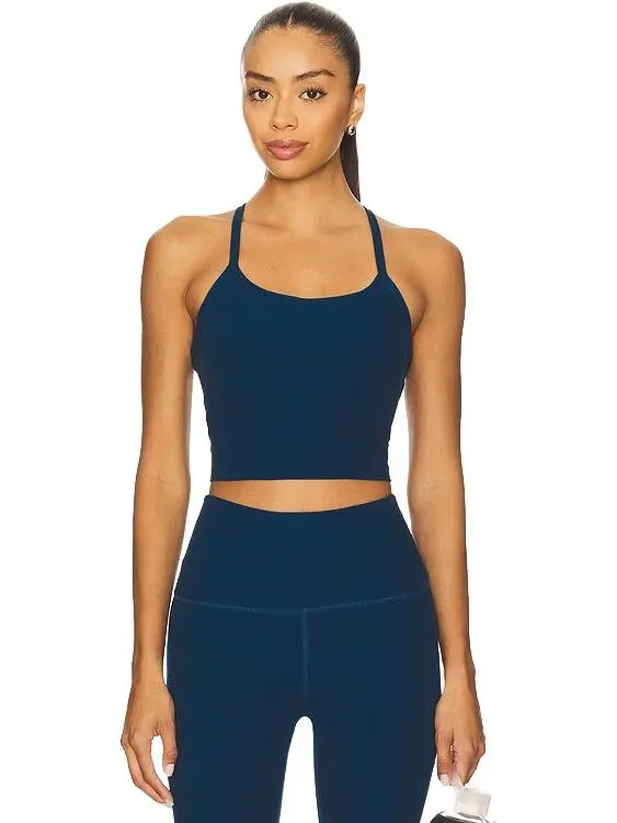 Beyond Yoga Spacedye Slim Racerback Cropped Tank Top - Blue Gem Heather