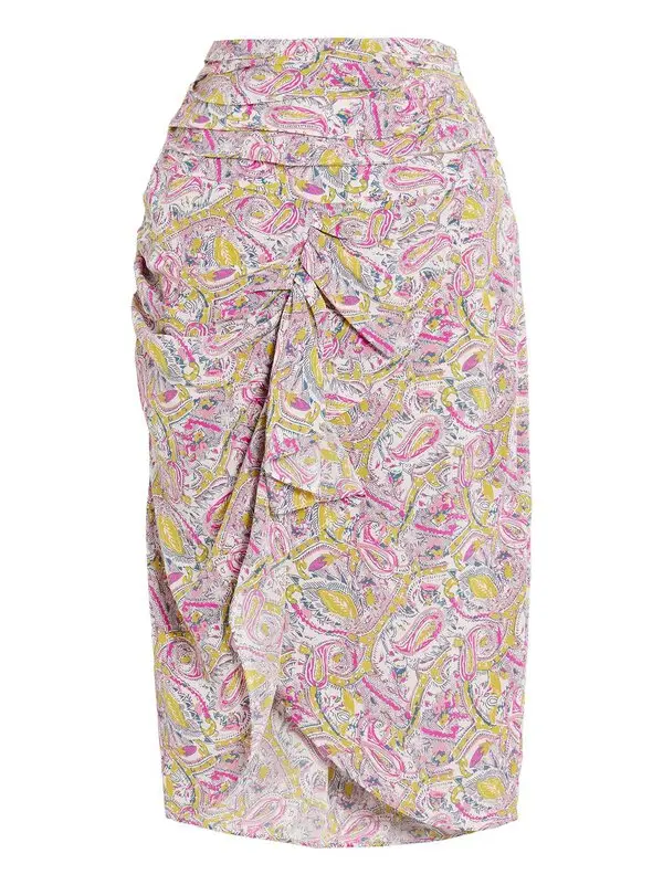 IRO PARIS Tamio Printed Silk-crepe Skirt - Pink