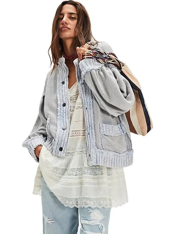 Free People We The Free Cute In This Cardigan - Quiet Grey