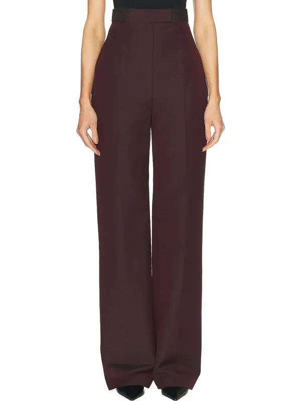 Alexander McQueen Wide Leg Trouser - Dark Burgundy