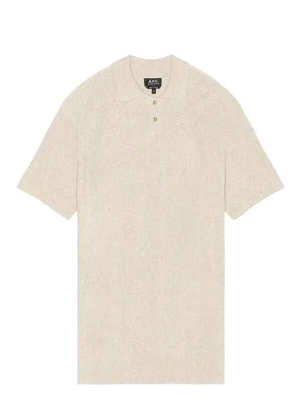 A.p.c. Jay Short Sleeve Polo - Beige