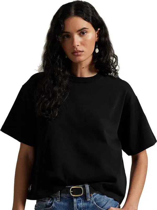 Ralph Lauren Relaxed Crop Fit Cotton Jersey Tee - Polo Black