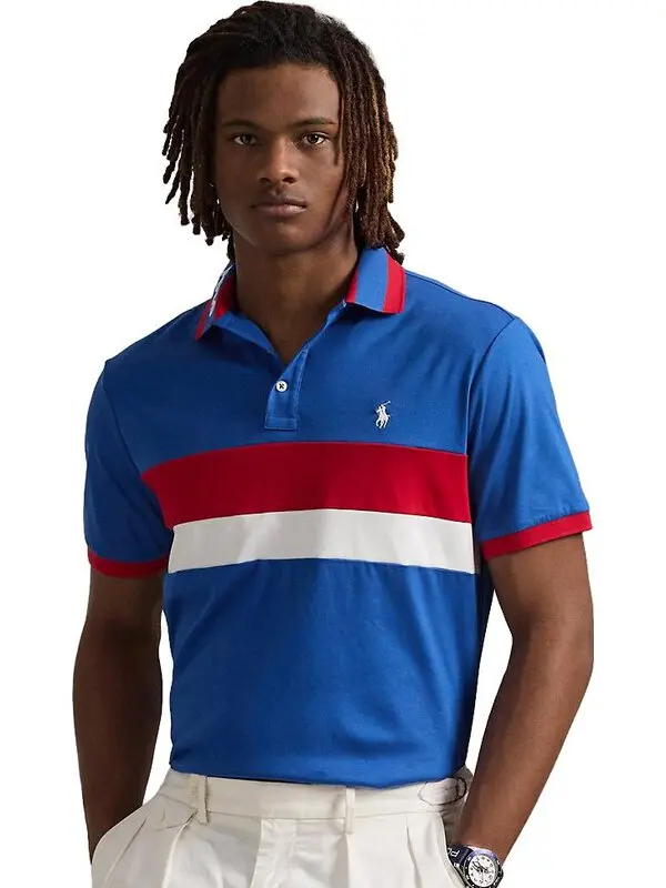 Ralph Lauren Classic Fit Striped Soft Cotton Polo - Heritage Blue Multi