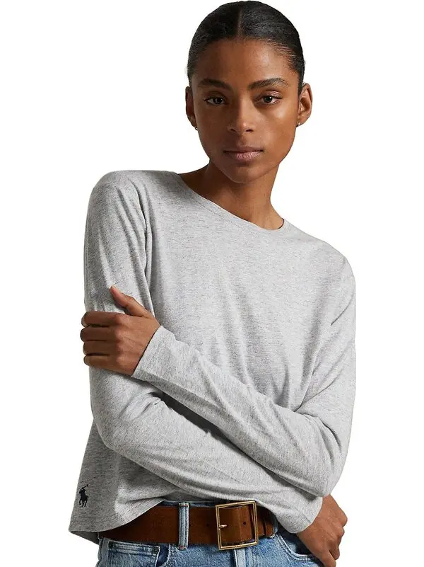 Ralph Lauren Shrunken Fit Jersey Long-sleeve Tee - Cobblestone Heather