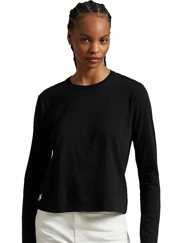 Ralph Lauren Shrunken Fit Jersey Long-sleeve Tee - Polo Black
