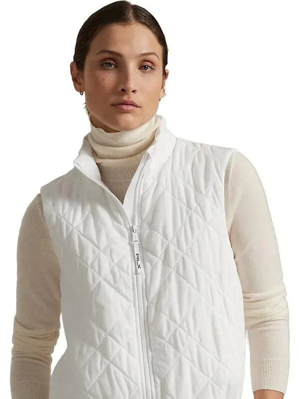 Ralph Lauren Hybrid Quilted-panel Sleeveless Zip Vest - Ceramic White