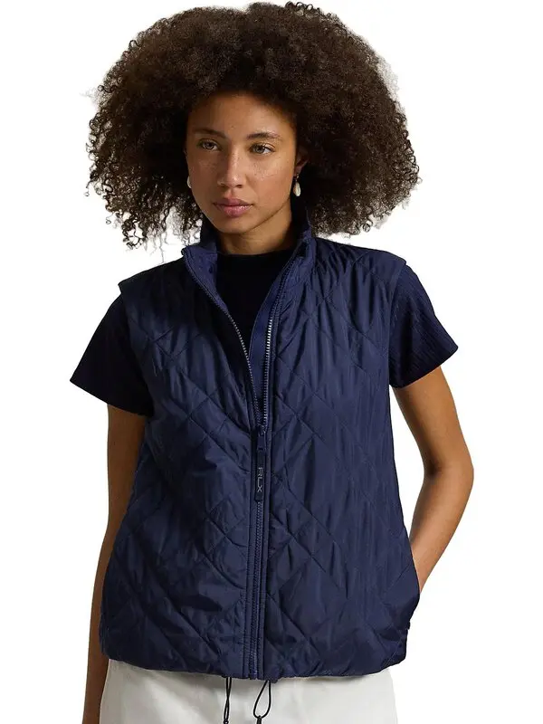 Ralph Lauren Hybrid Quilted-panel Sleeveless Zip Vest - Refined Navy
