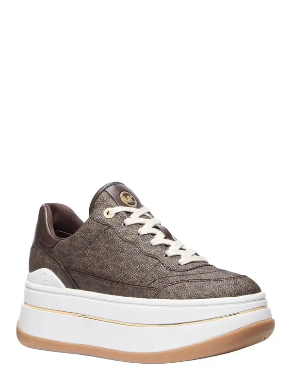 Michael Kors Hayes Signature Logo Platform Sneaker - Brown