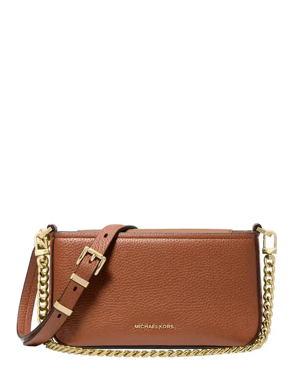 Michael Kors Bryant Small Pebbled Leather Convertible Pochette - Brown
