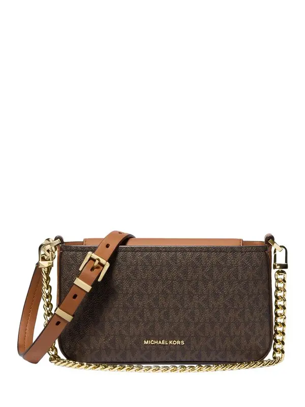 Michael Kors Bryant Signature Logo Convertible Pochette - Brown