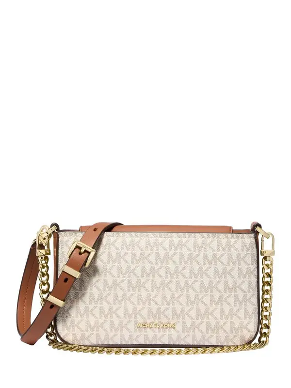 Michael Kors Bryant Signature Logo Convertible Pochette - Natural
